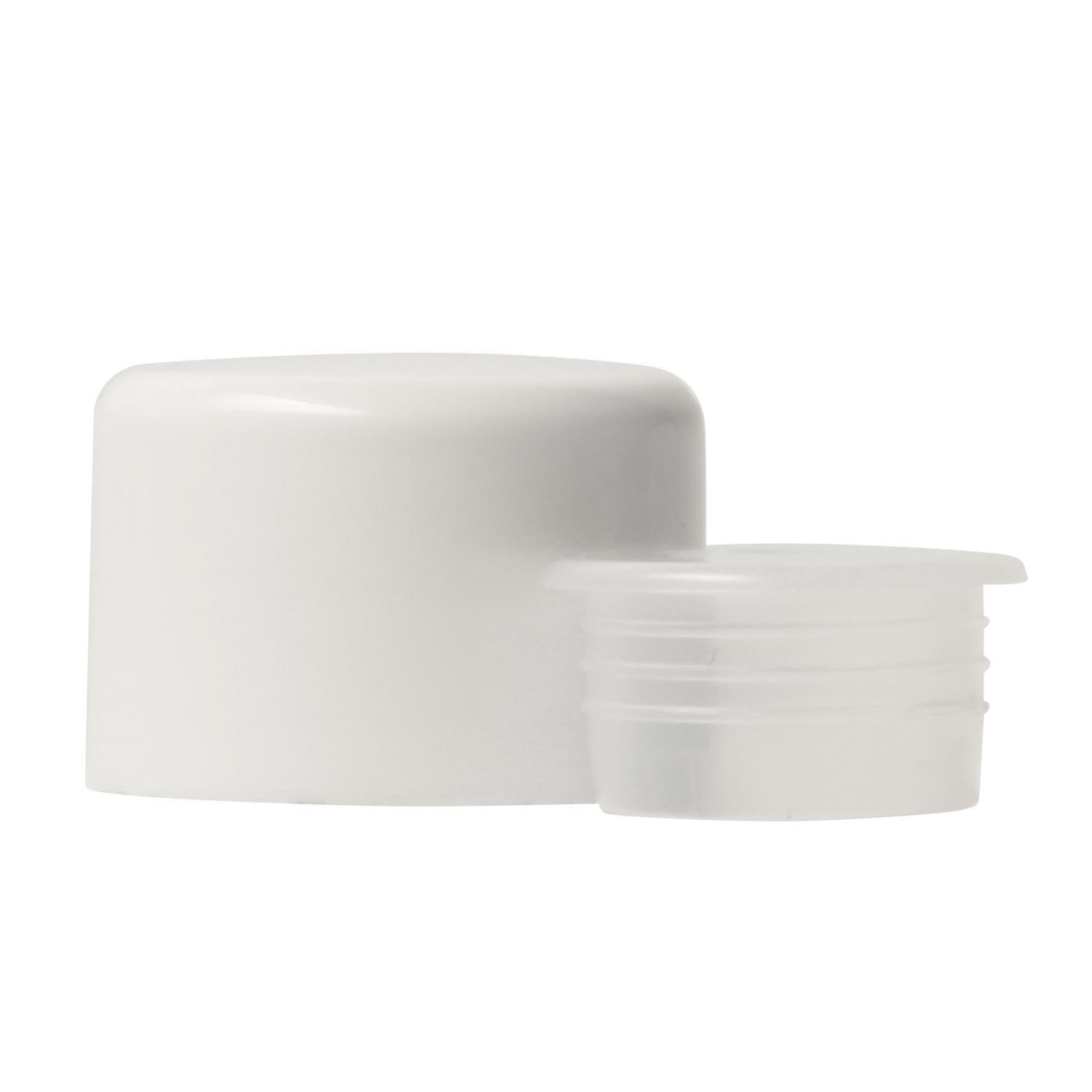 Plastic screw closures 20-410 frosted - insert 2mm orifice white 0062